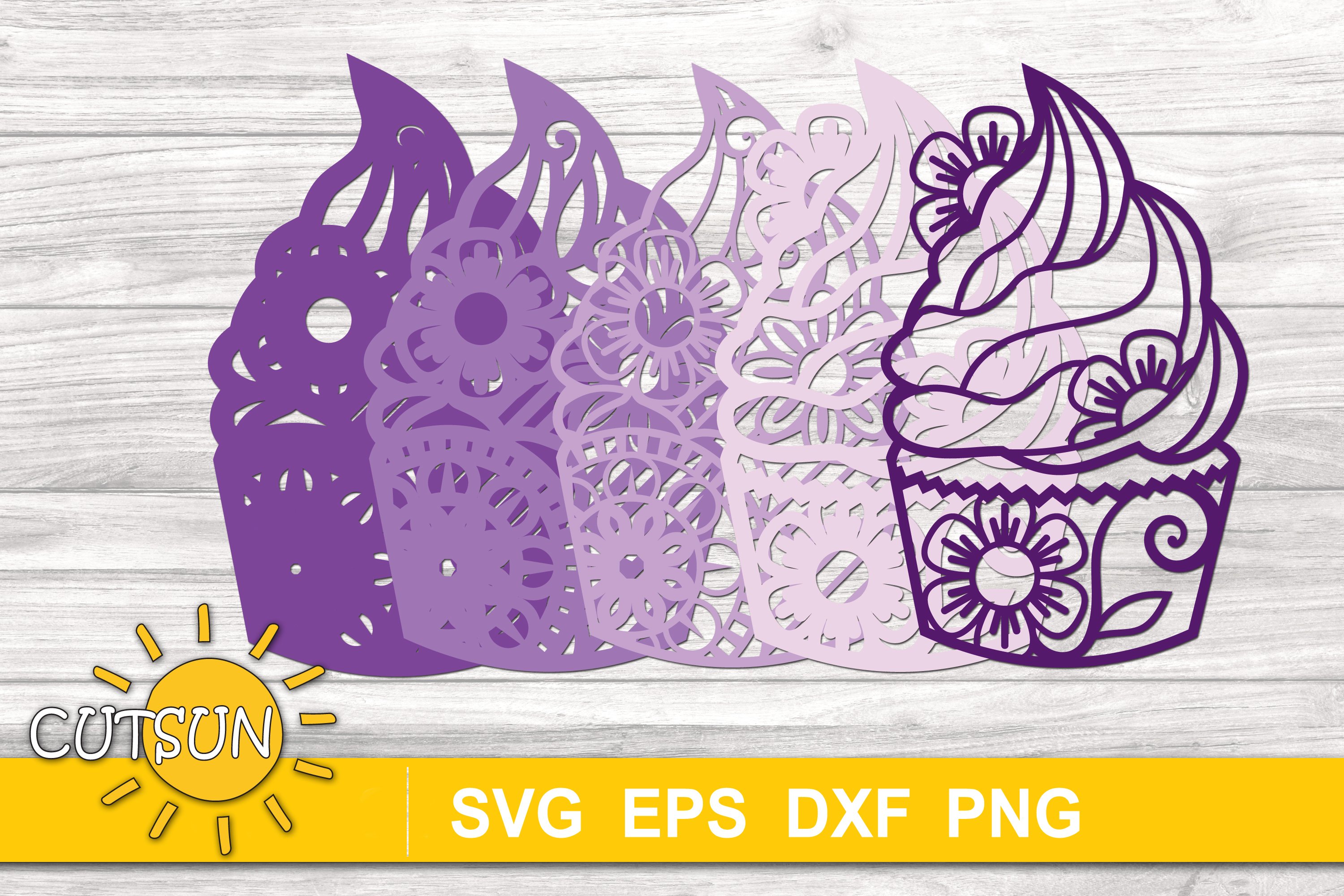 3D Layered Mandala Cupcake SVG cut file 5 layers (709007) | Cut Files ...