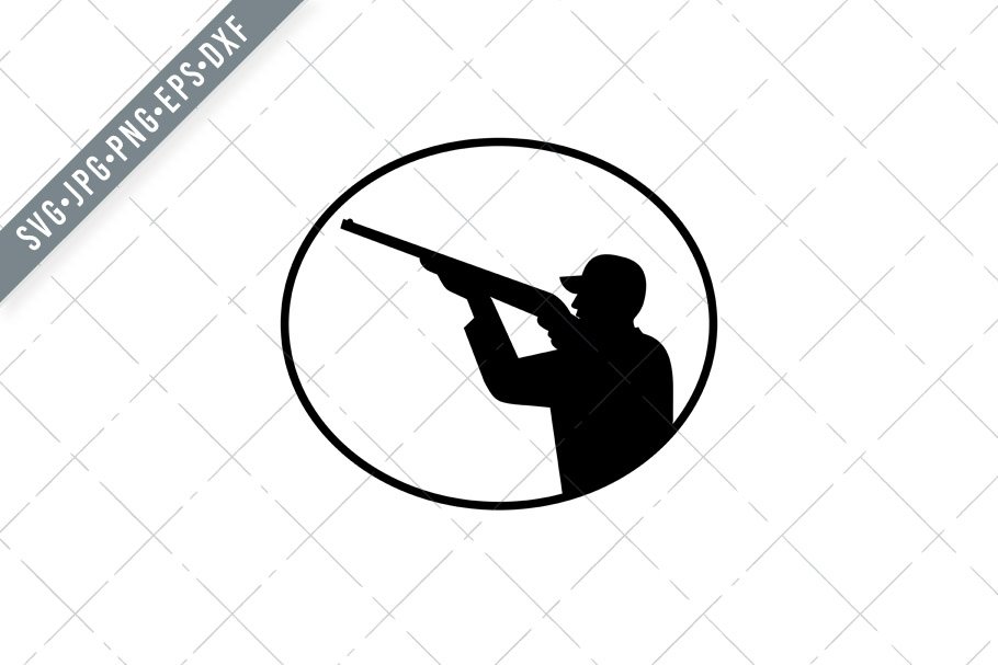 Silhouette of Bird Hunter SVG-Cut File-DXF-jpg-png (688046 ...