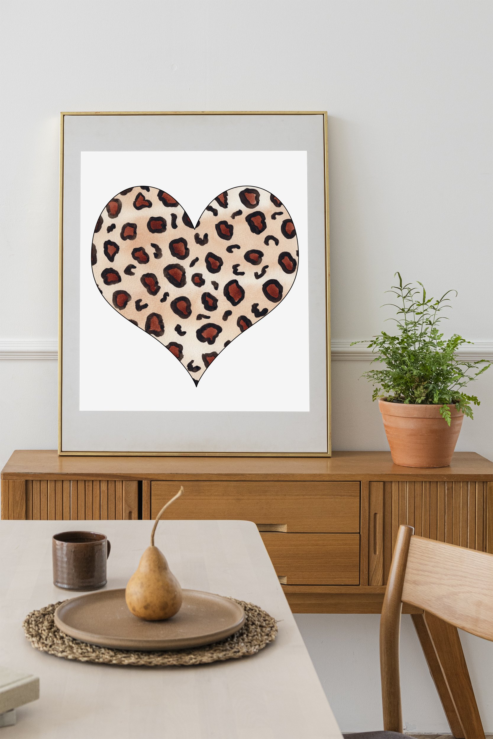 Valentine Leopard Heart Clipart Png (1186996) | Illustrations | Design ...