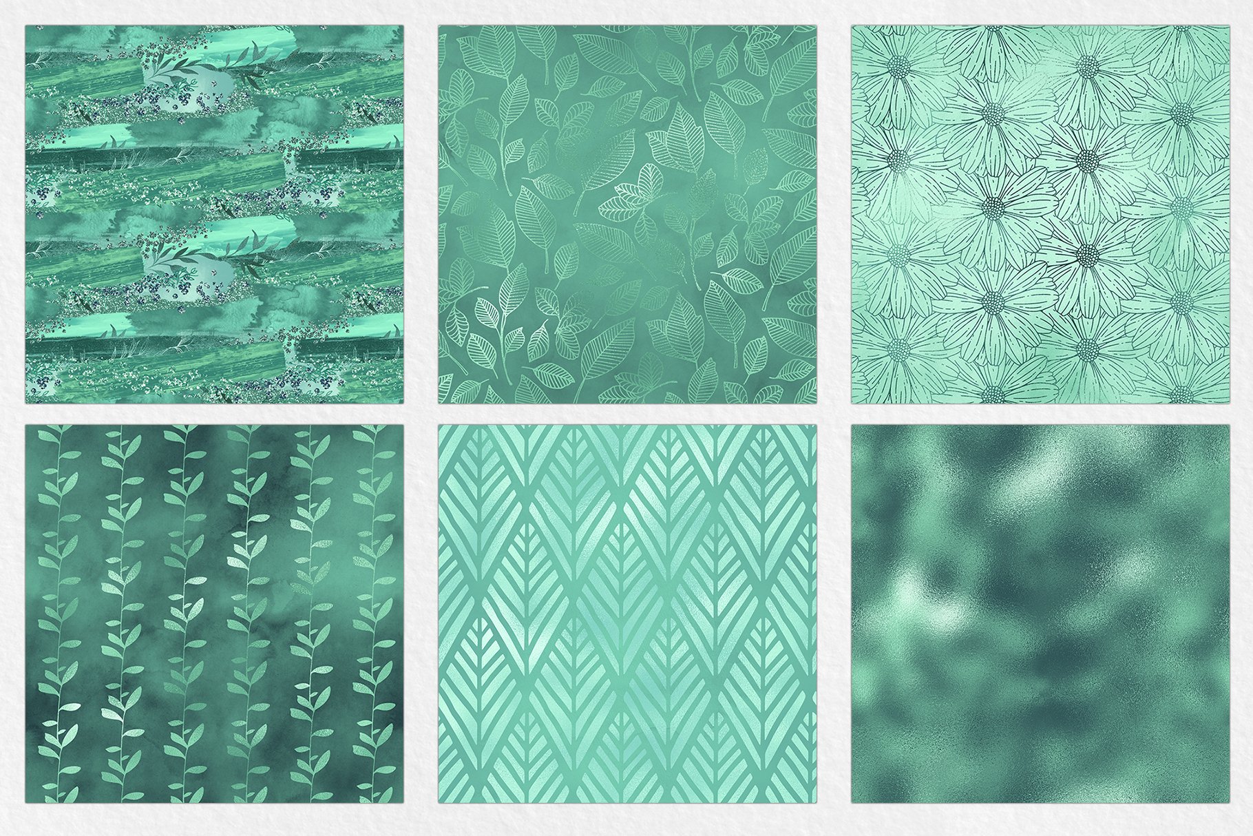 Mint Digital Paper Pack