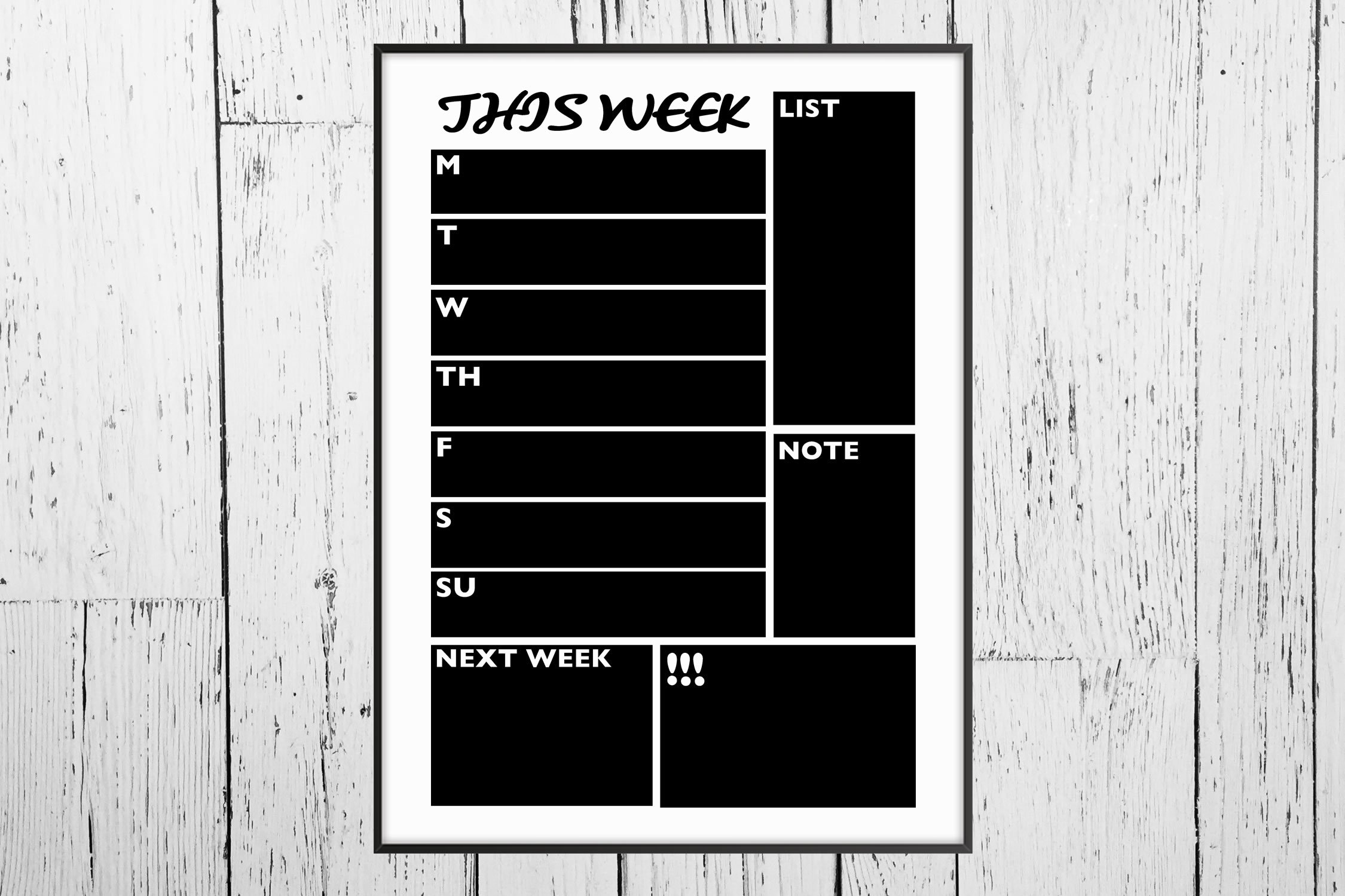 Weekly Planner Template svg, dry erase chalkboard cut file (345255 ...