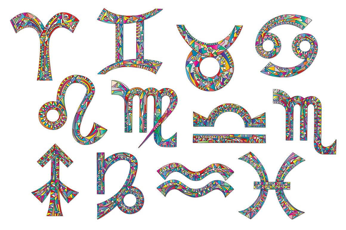 Zodiac signs vector collection (213638) | Illustrations | Design Bundles