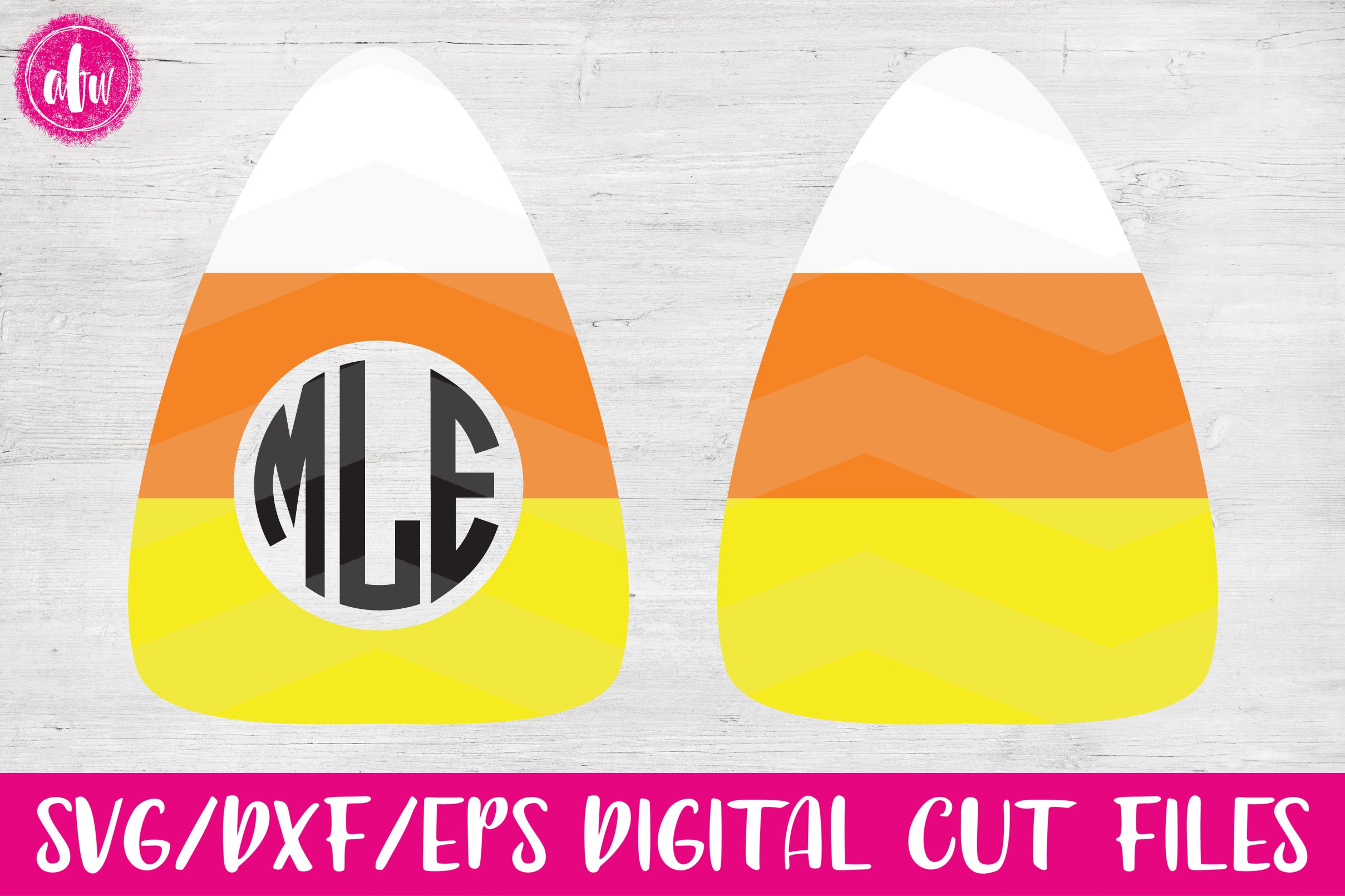 Candy Corn Monogram Set - SVG, DXF, EPS Cut Files (27864) | SVGs ...