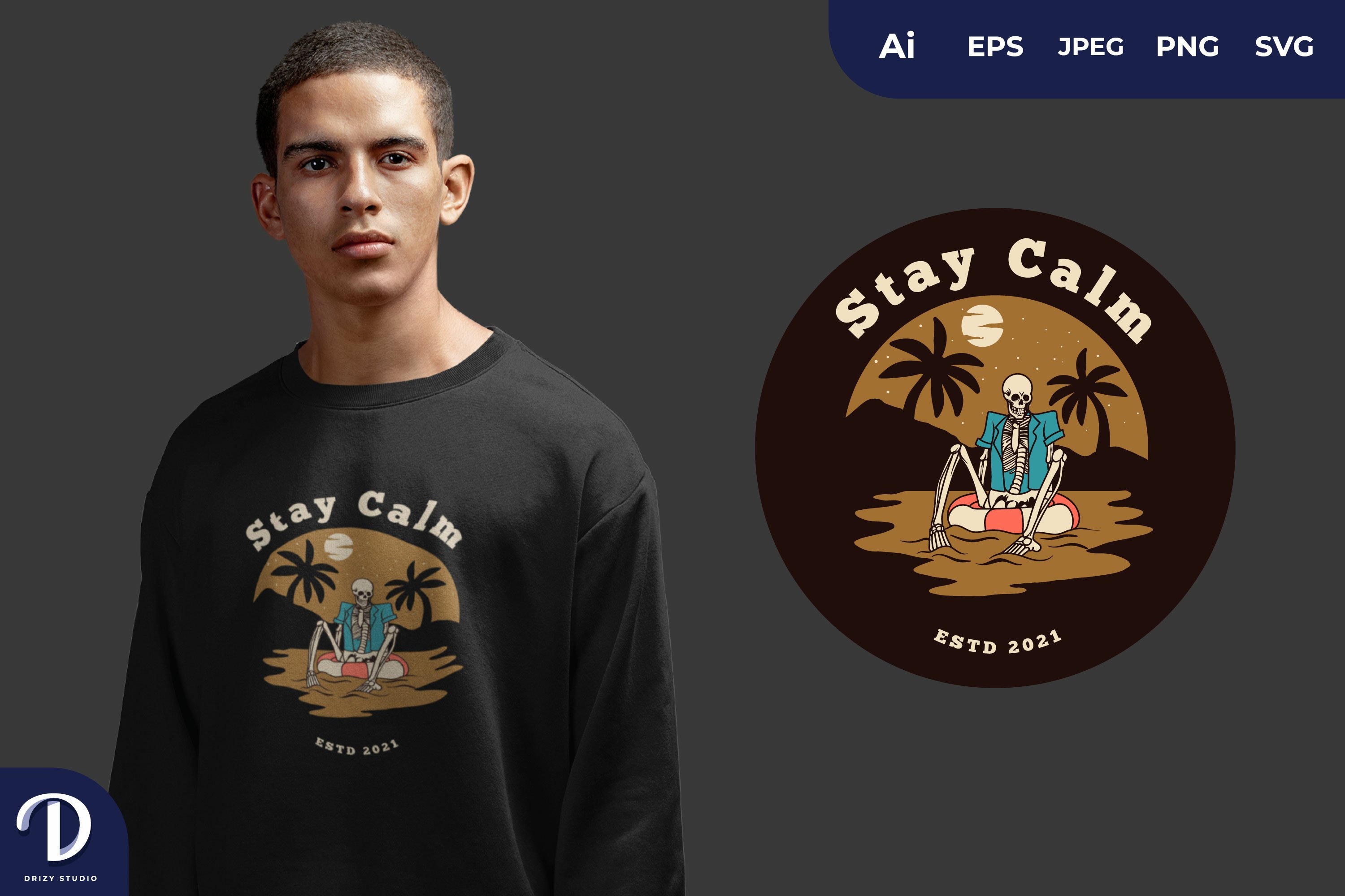 Stay Calm for T-Shirt Design (1185613) | Illustrations | Design Bundles