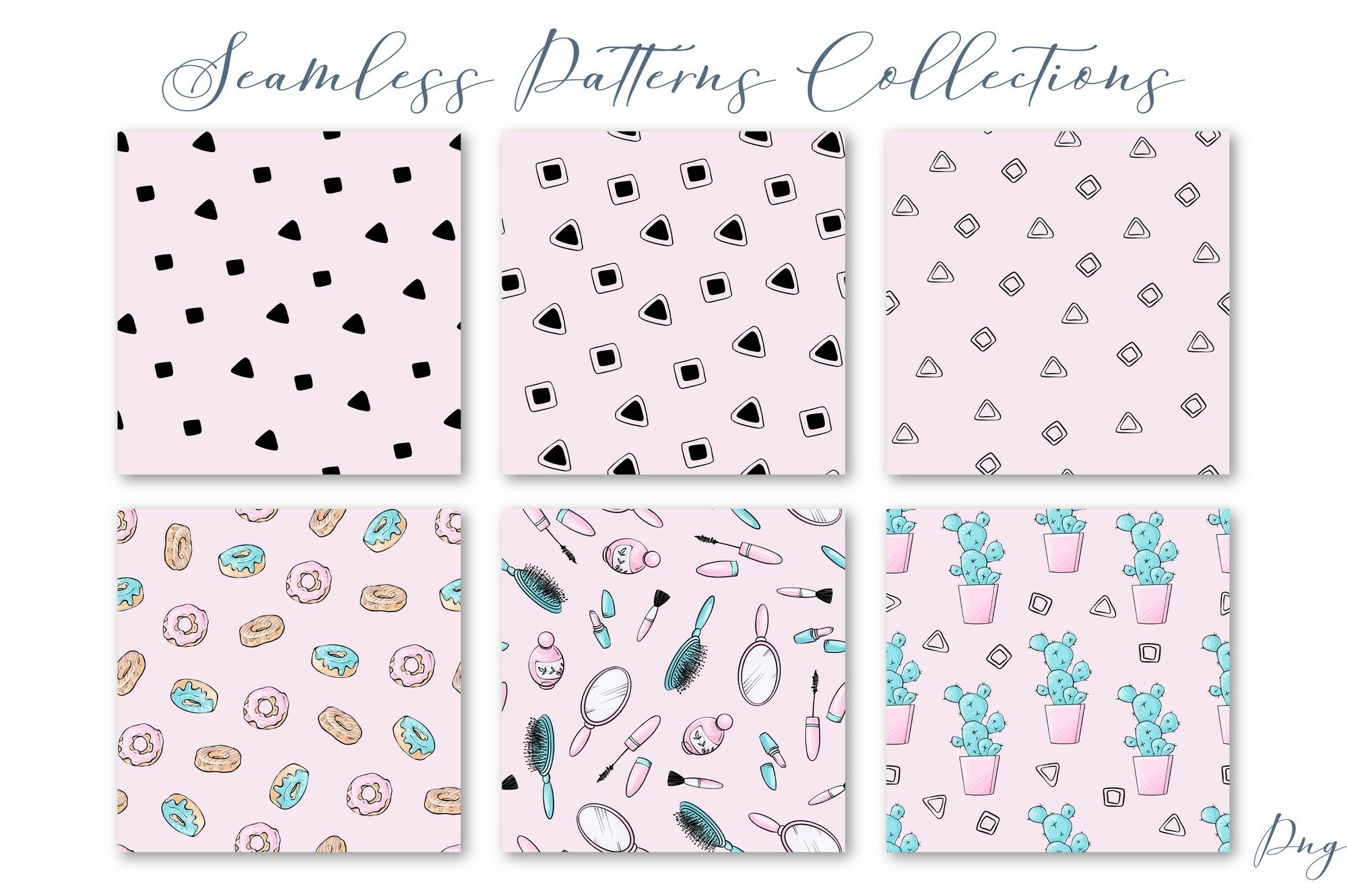 Lazy day girl and peonies Seamless Patterns