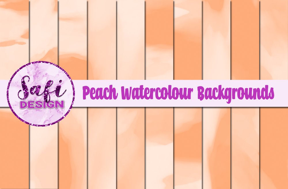 Digital Paper - Peach Watercolour Backgrounds (648462) | Papers ...
