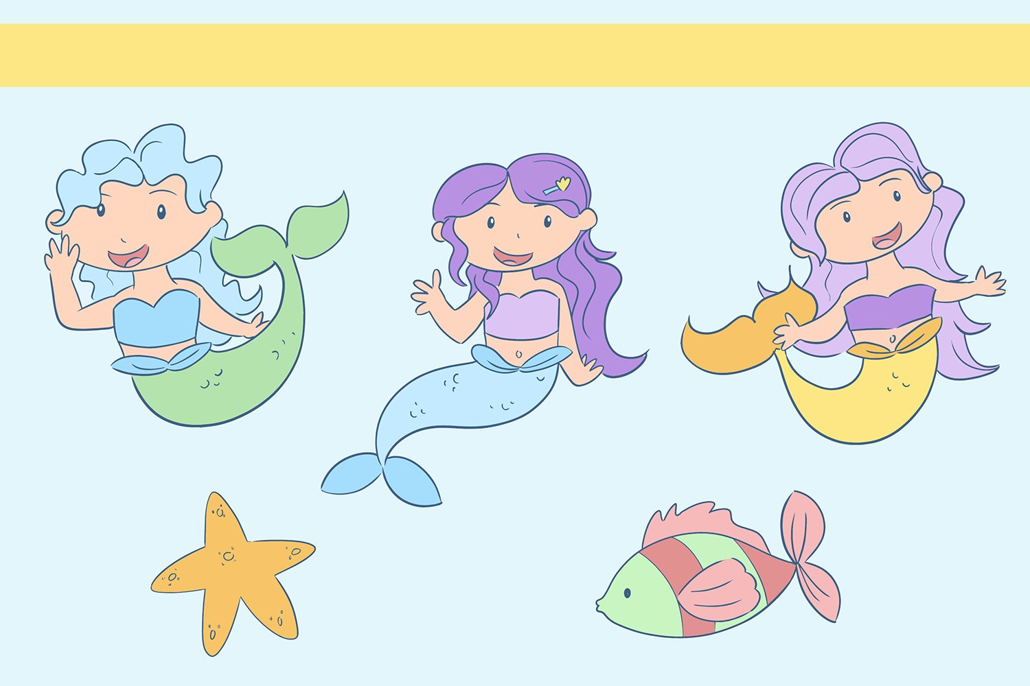 Pastel Mermaid Illustrations
