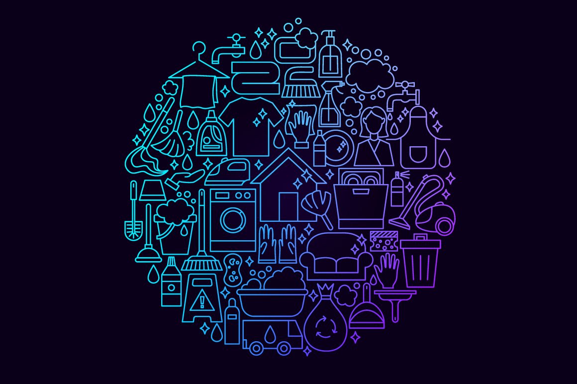 Cleaning Line Art Icons (104107) | Icons | Design Bundles