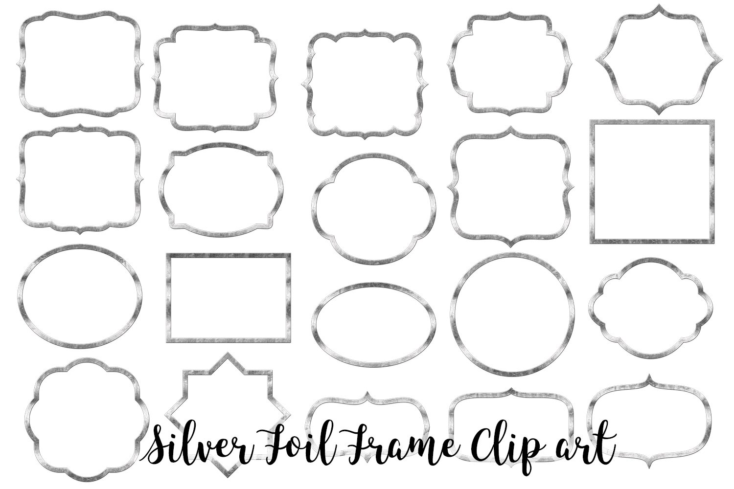 Silver Foil Frame Clip art, Silver Foil Border Clip art, PNG (675647 ...