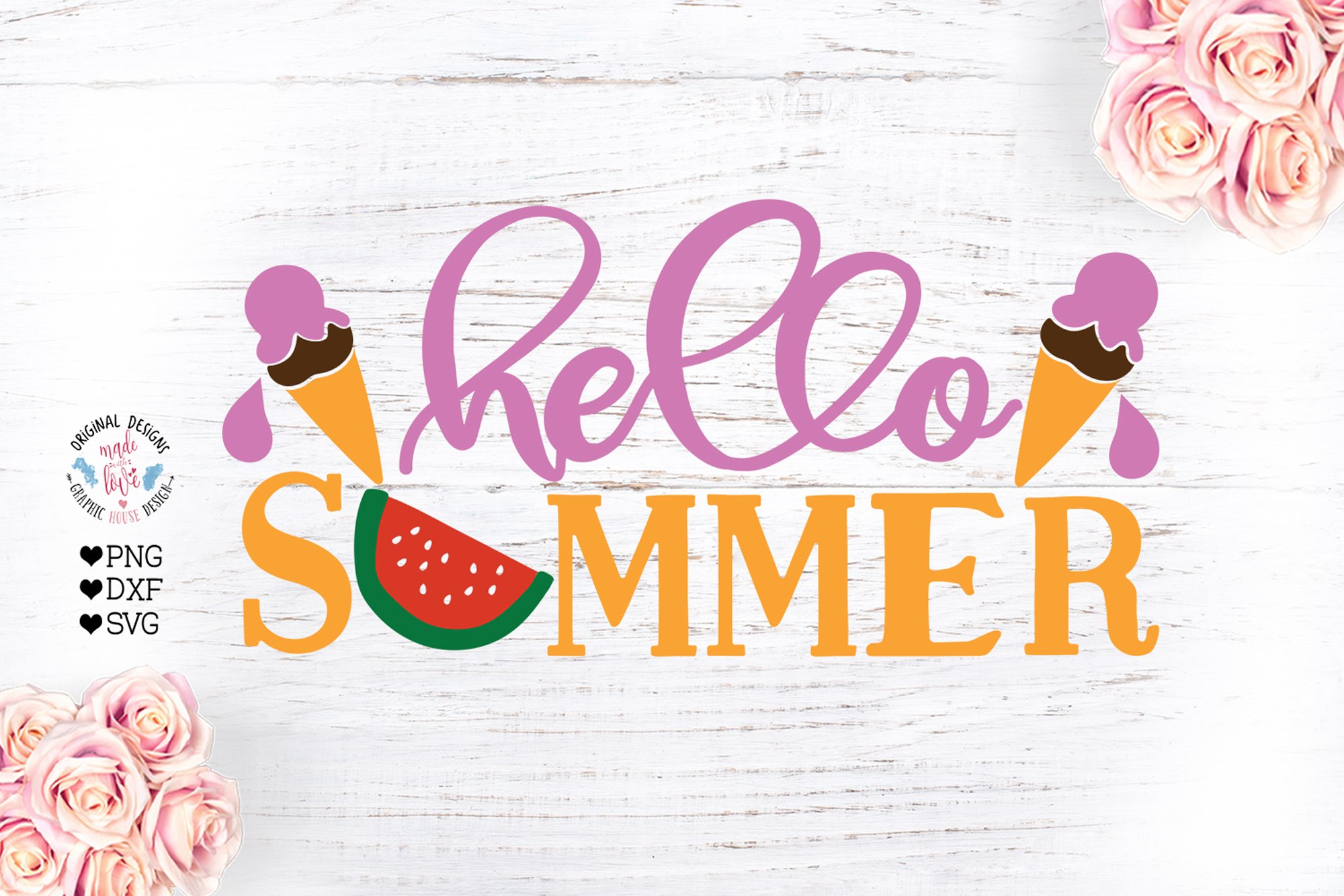 Hello Summer - Summer Cut File (563856) | Cut Files | Design Bundles
