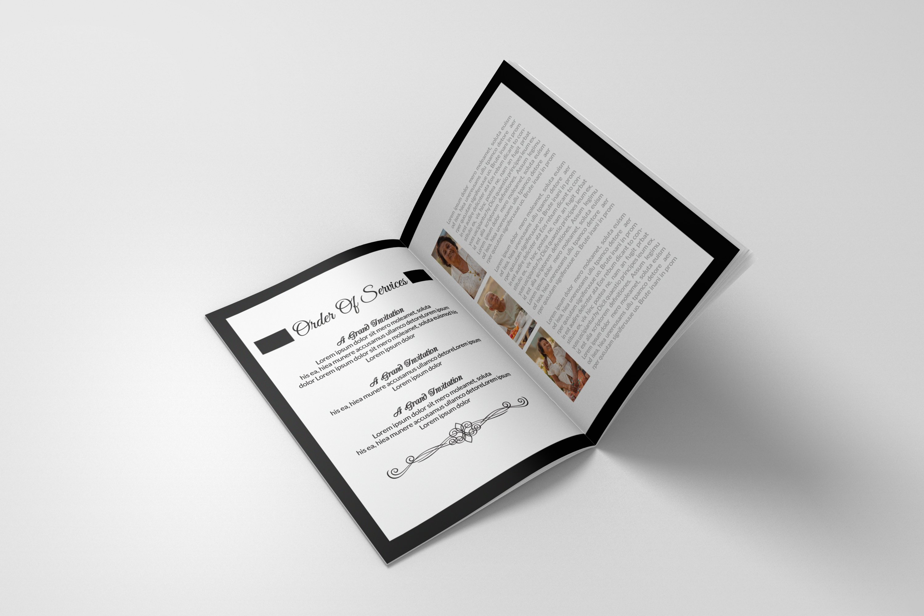 Memory Funeral Program Bifold Template (125739) | Brochures | Design ...