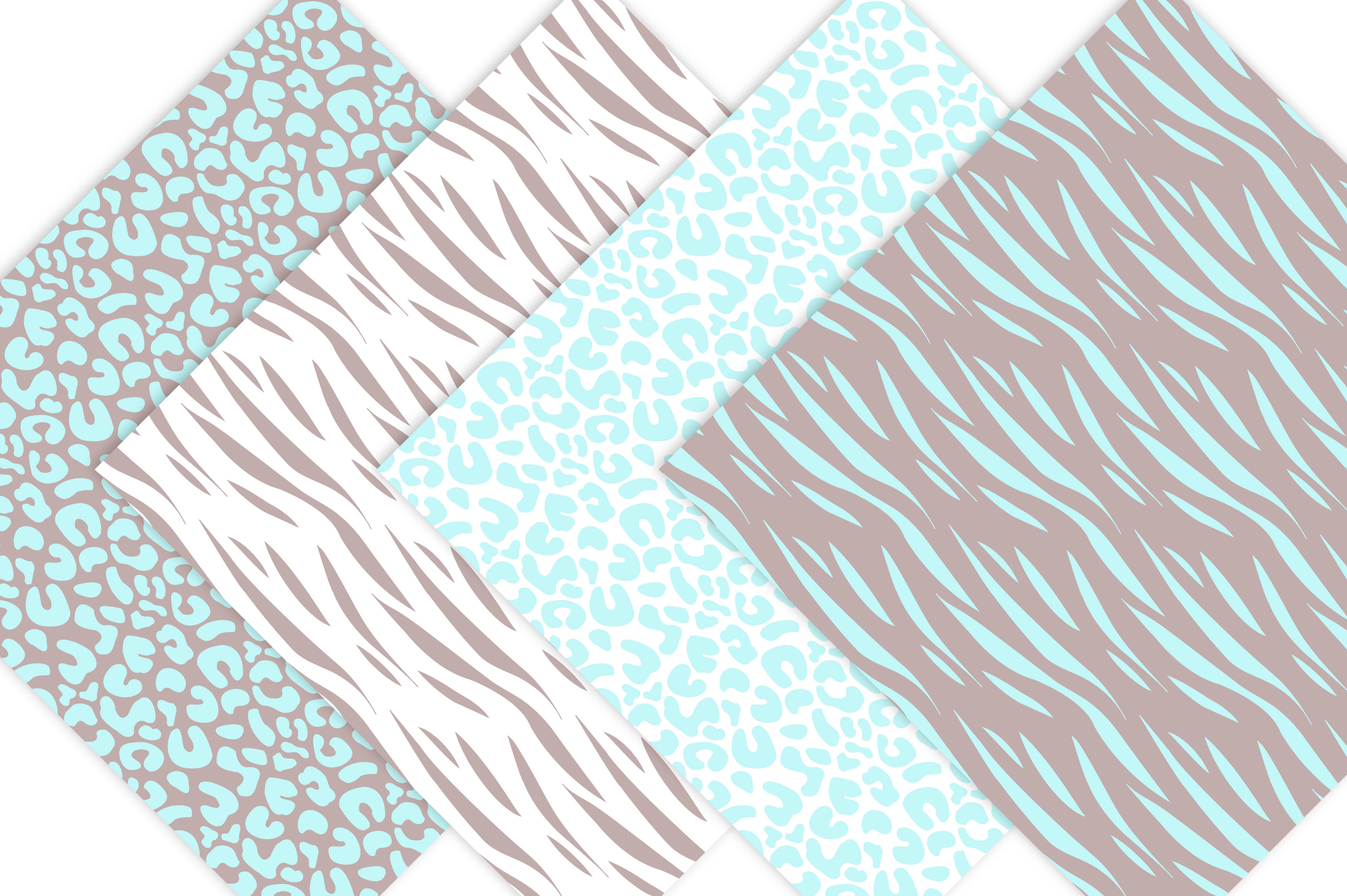Animal Prints - Baby Blue Safari (21391) | Backgrounds | Design Bundles