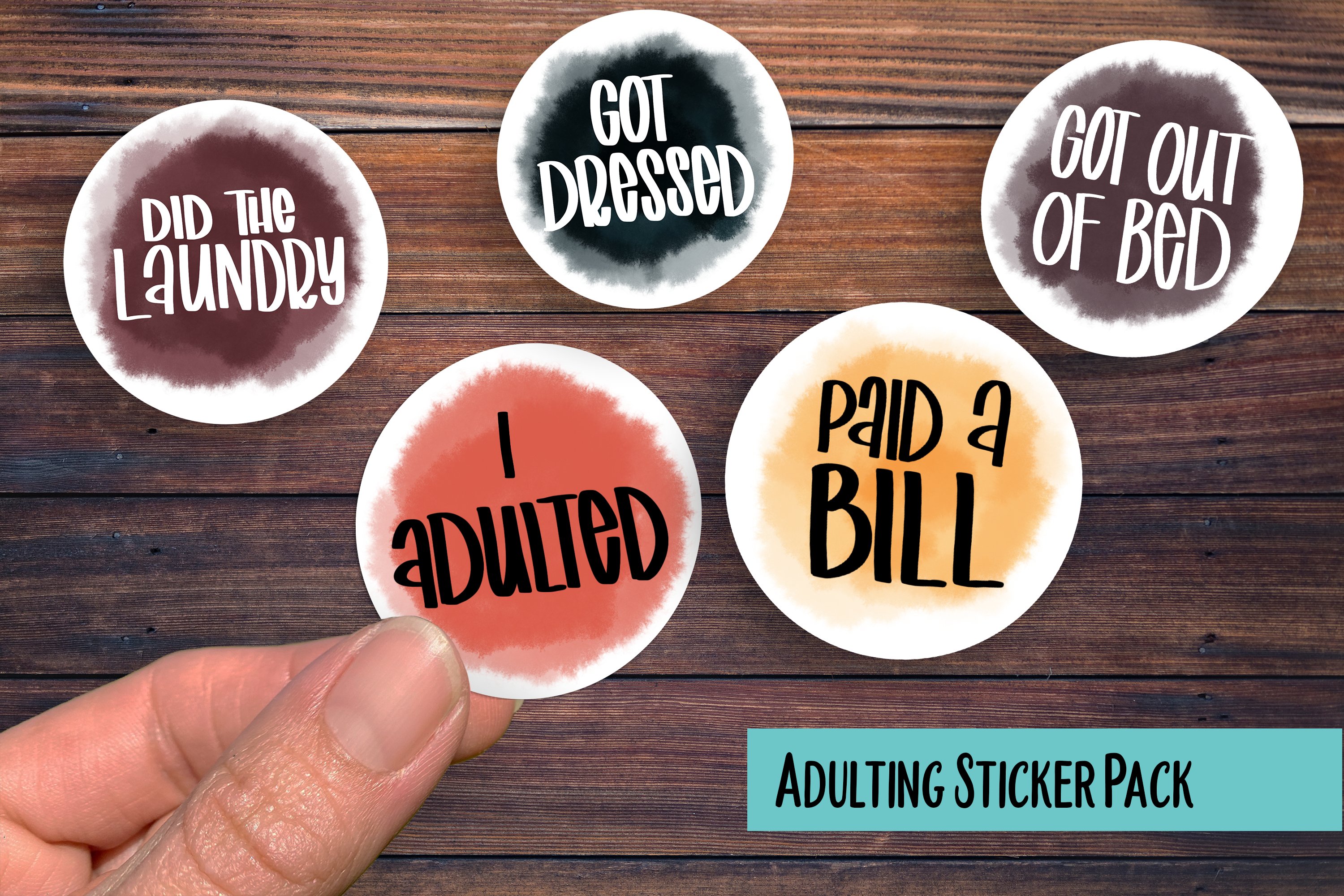 Adulting PNG Sticker Pack