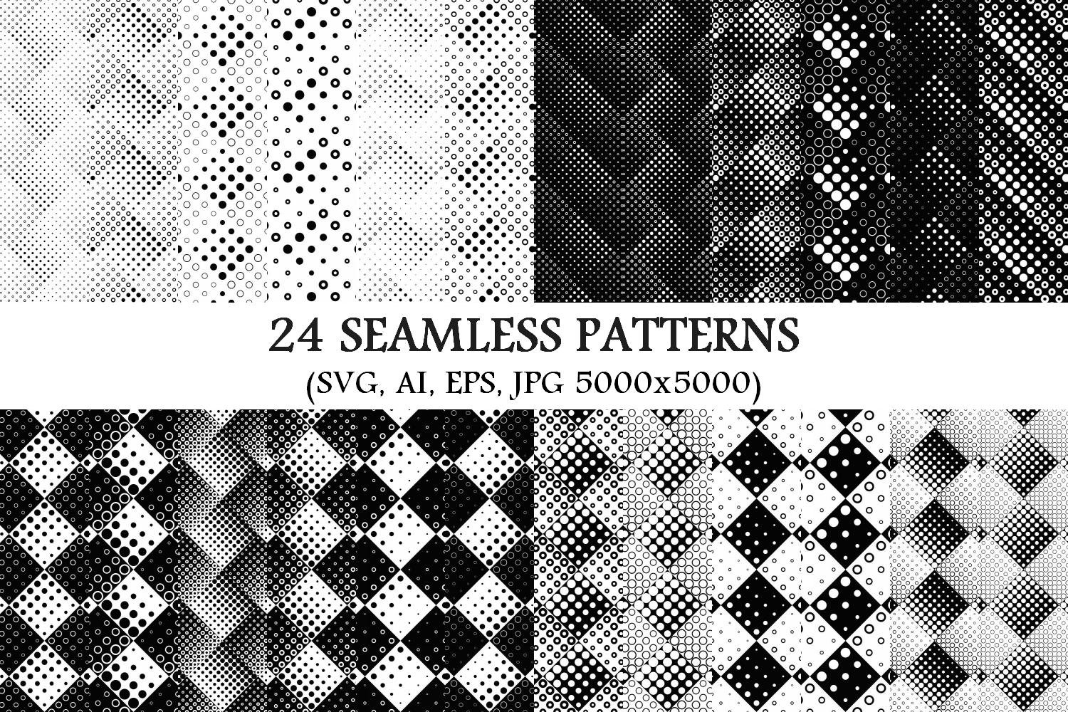 24 Seamless Circle Patterns (343831) | Patterns | Design Bundles