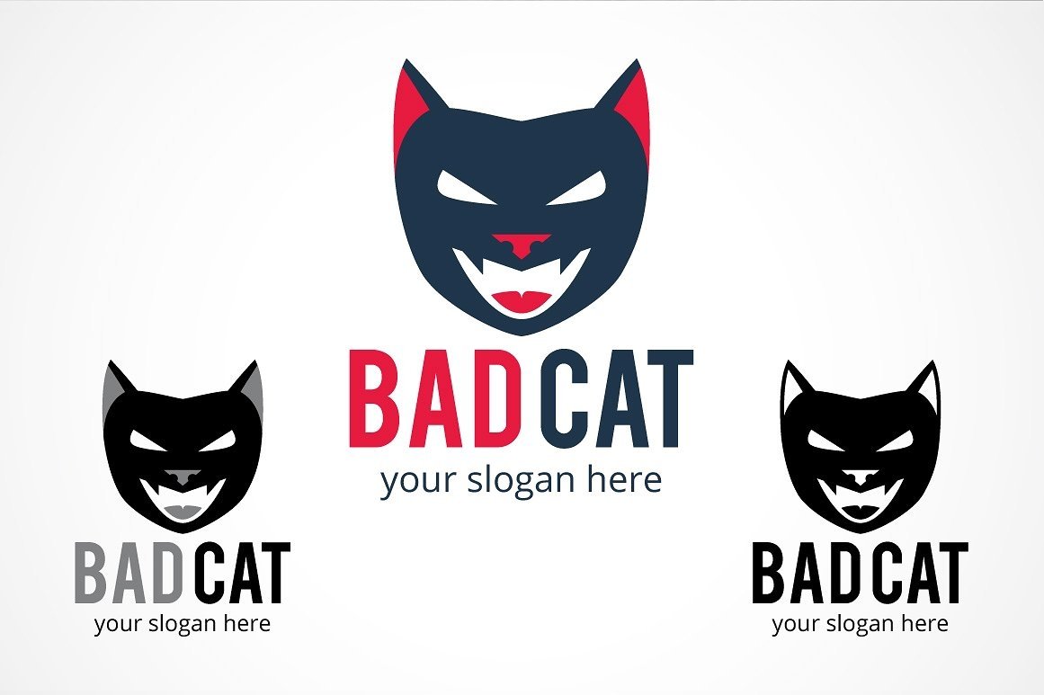 Bad Cat - Logo Template (193443) | Logos | Design Bundles