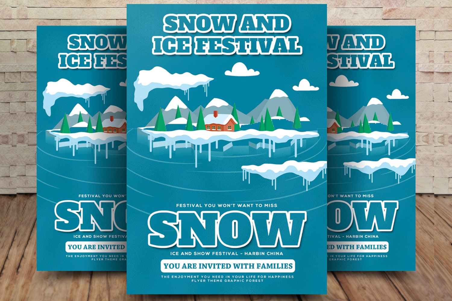 Winter Snow Festival Flyer (784232) | Flyers | Design Bundles