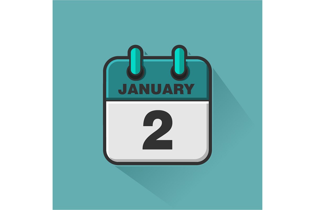 2 January calendar icon (778675) | Logos | Design Bundles
