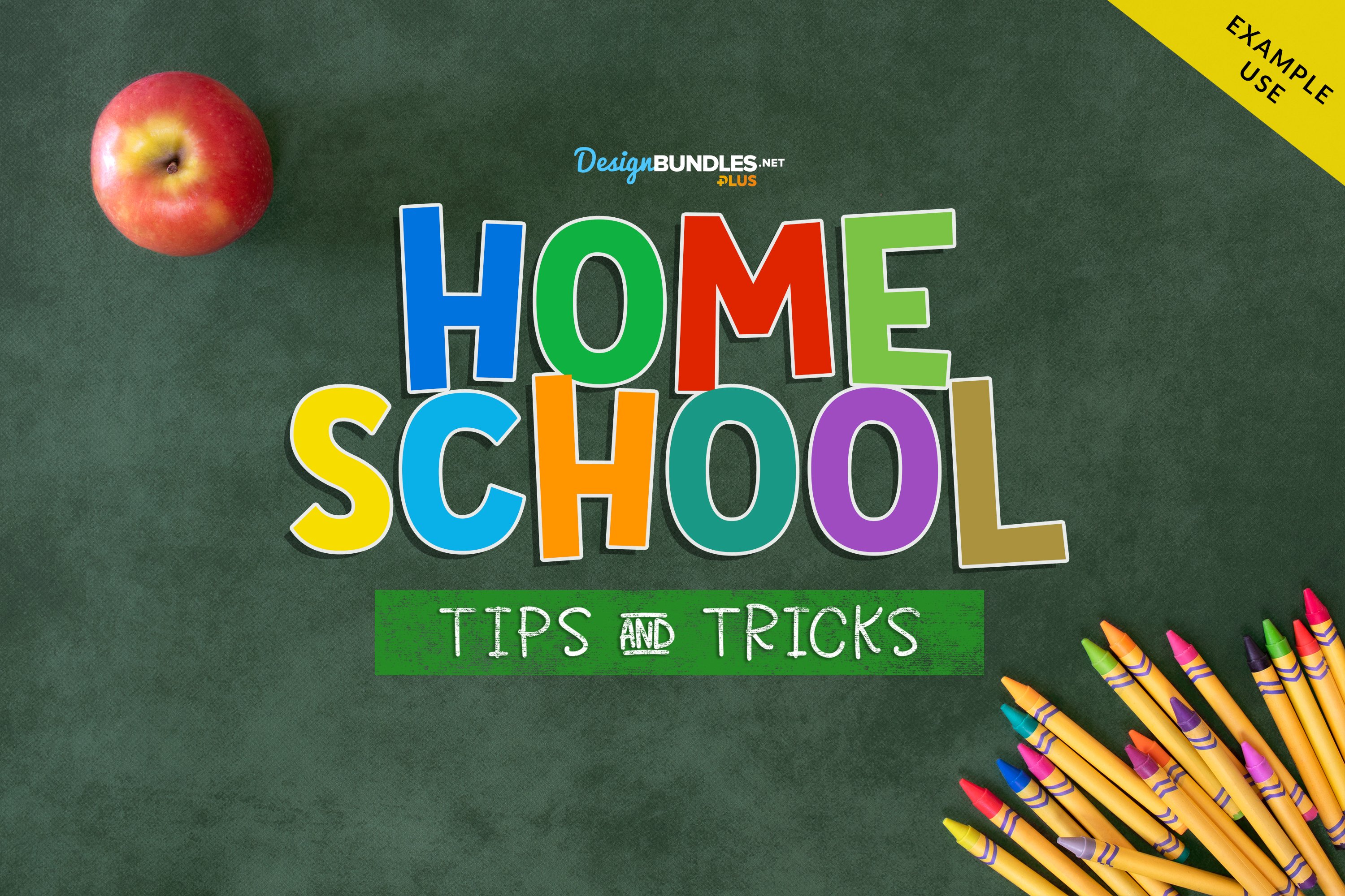 Flat Lay Photo | Apple & Crayons