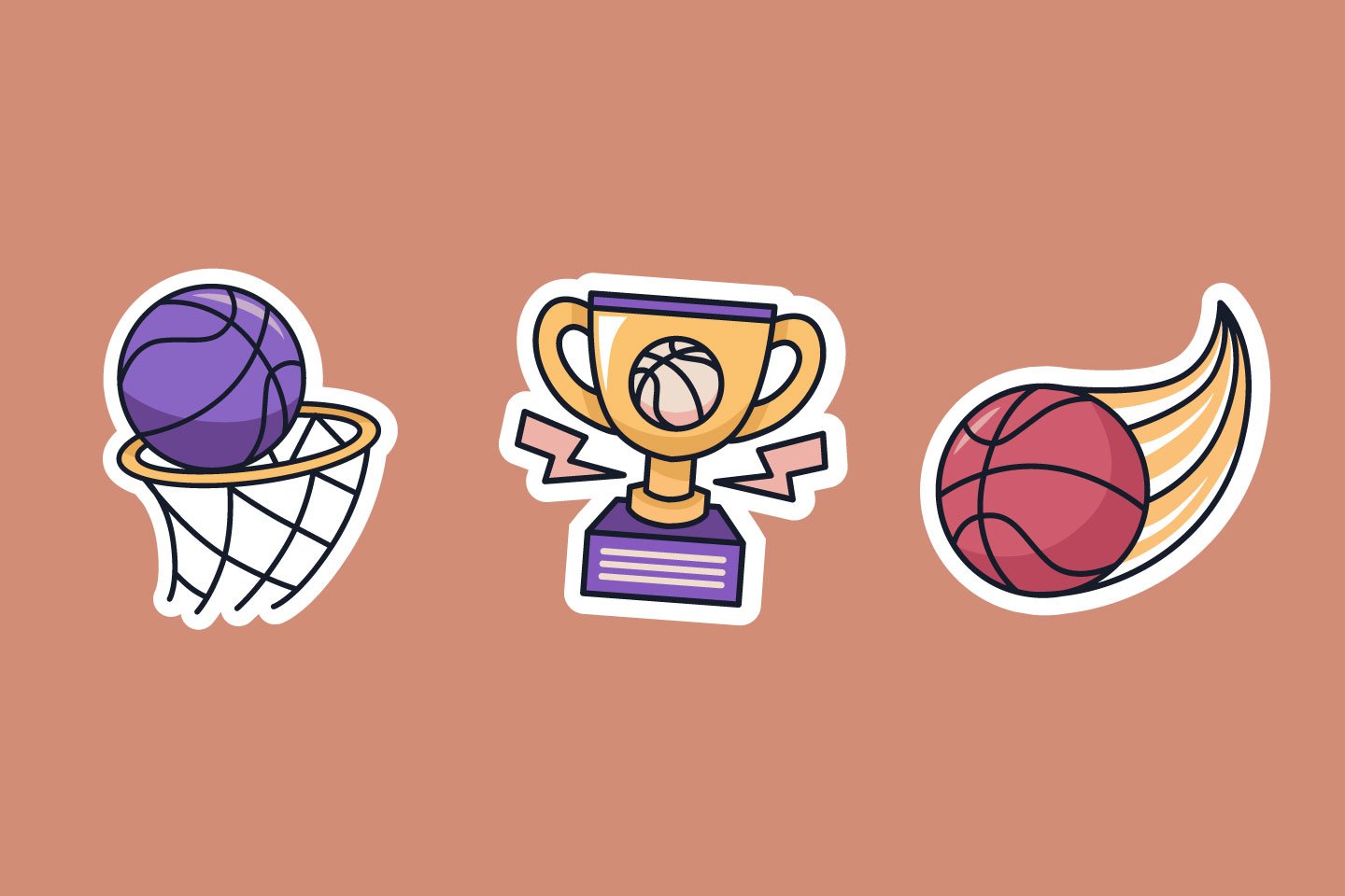 Basketball Sticker illustrations