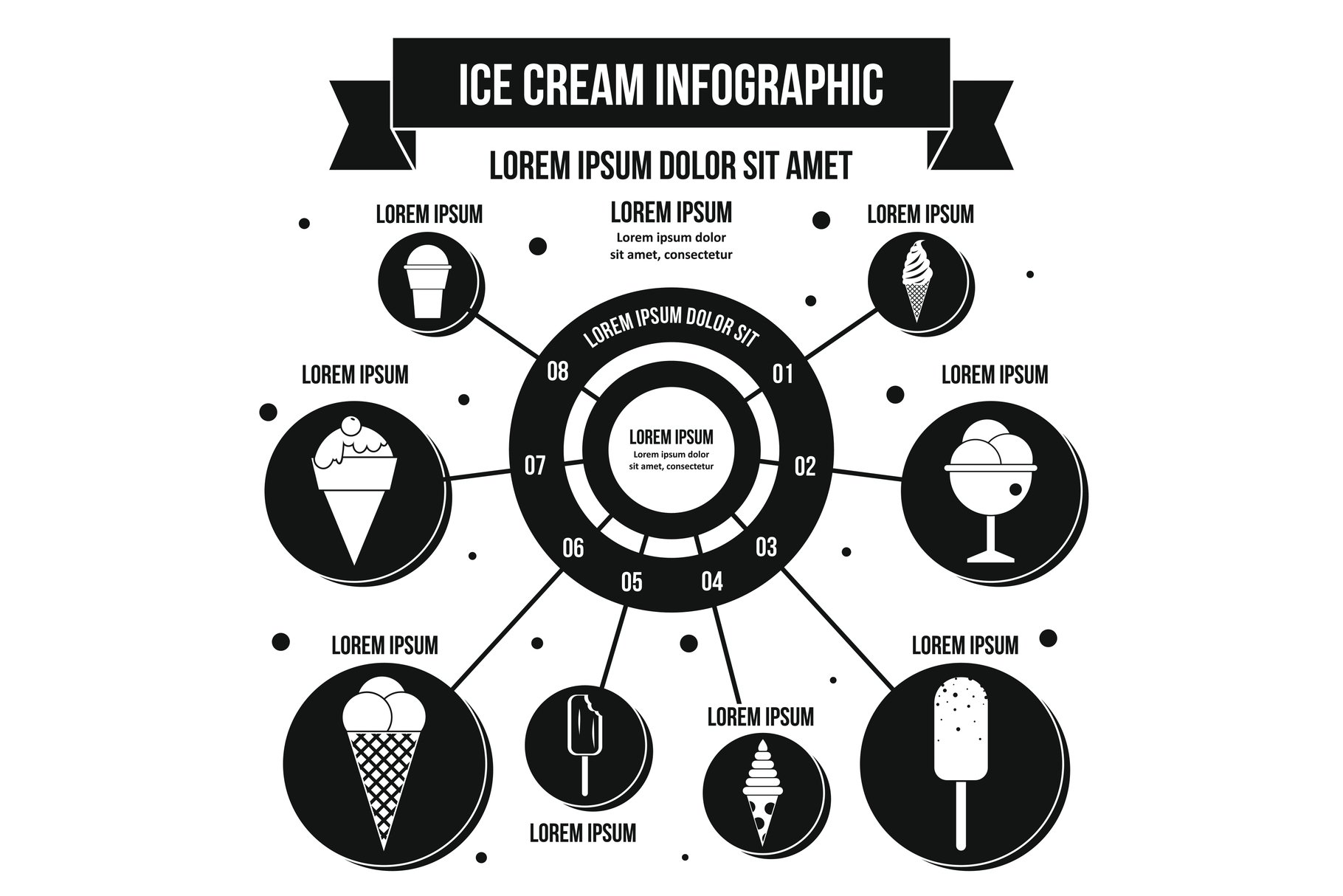 Ice cream infographic concept, simple style (309230) | Icons | Design ...