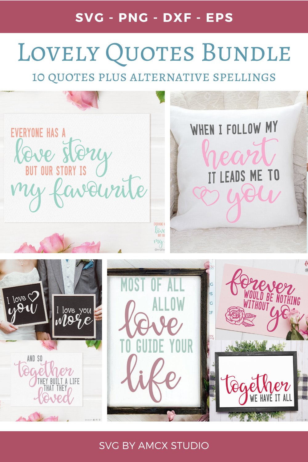 Love Quotes Craft Bundle - Valentines Quotes, Wedding Design (438263 ...
