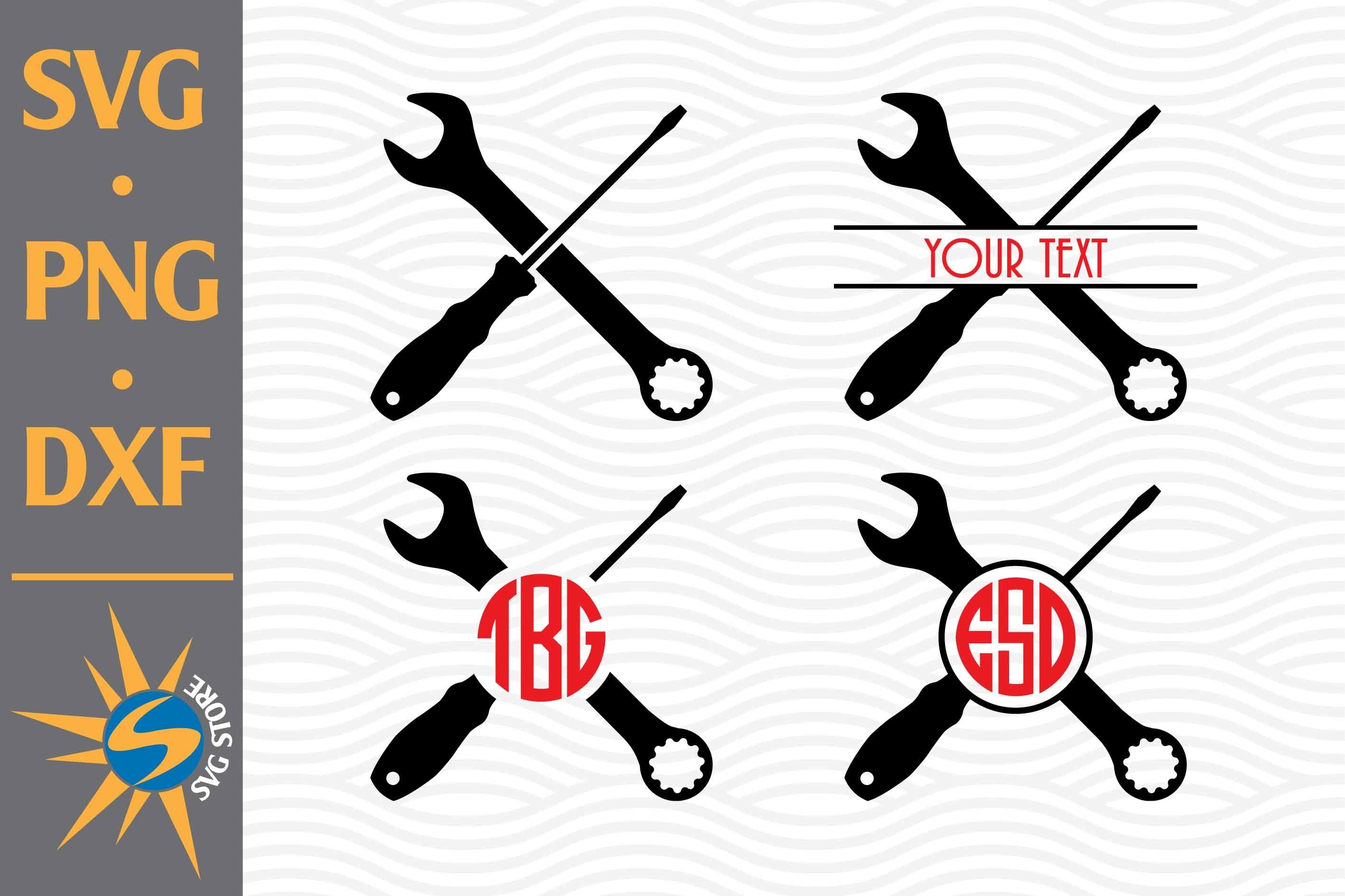 Tool Monogram SVG, PNG, DXF Digital Files Include (908046) | Cut Files ...
