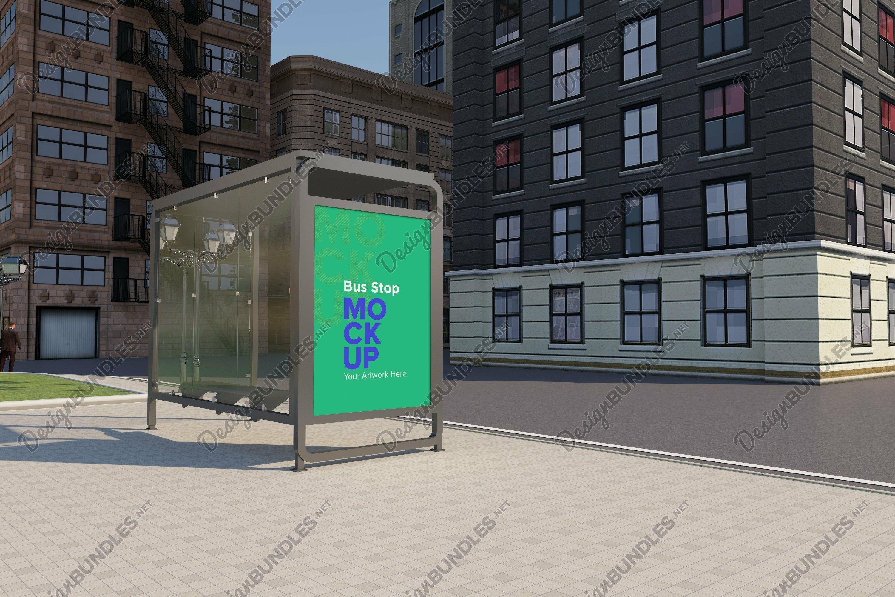 Bus Shelter Outdoor Advertising Sign Mockup (1846770) | Branding ...