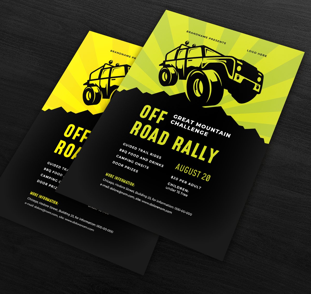 Off Road Competition Flyer Template (719959) | Flyers | Design Bundles