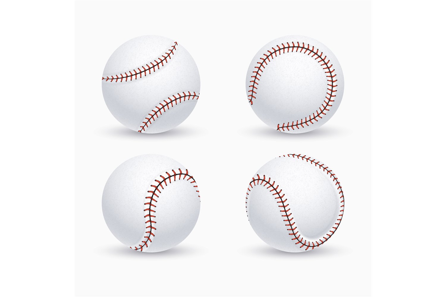 Baseball ball, softball, equipment vector icons (821851 ...