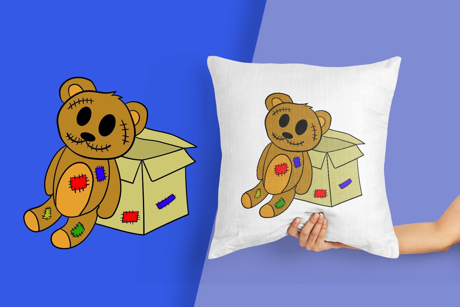 Scary Teddy Bear Vector Design (886905) | Illustrations | Design Bundles