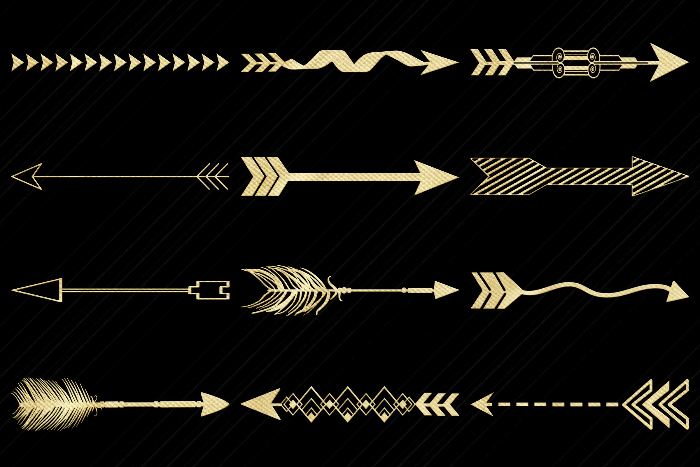 Gold Foil Decorative Arrows Clip Art (350116) | Illustrations | Design ...