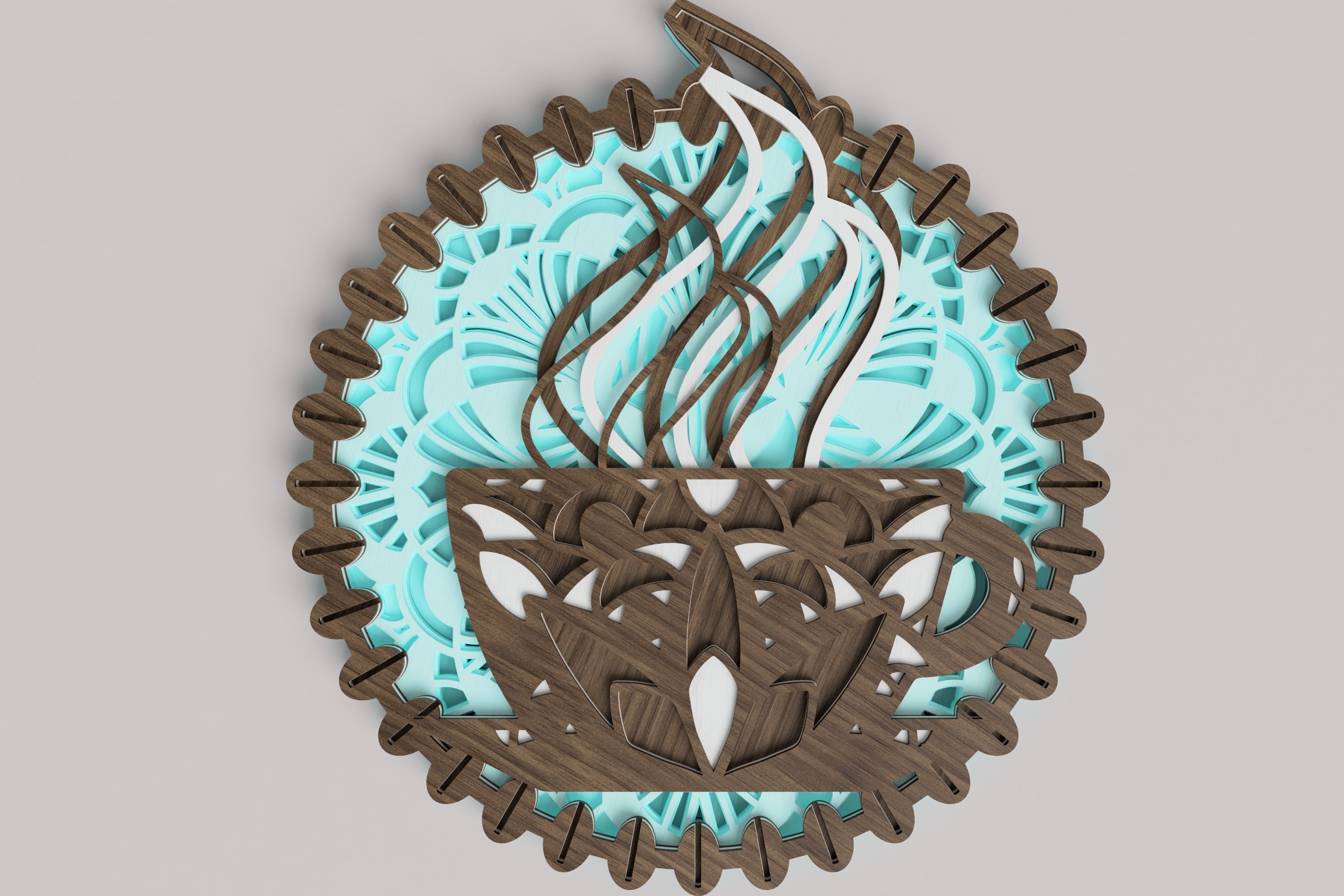 Coffee Mandala Laser Cut File (1144231) | Cut Files | Design Bundles