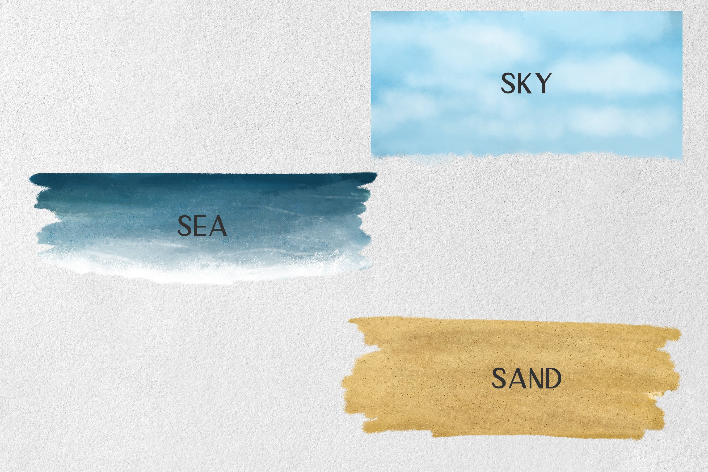 Beach Background, Hand Painted Digital Paper Backgrounds, (533053 ...