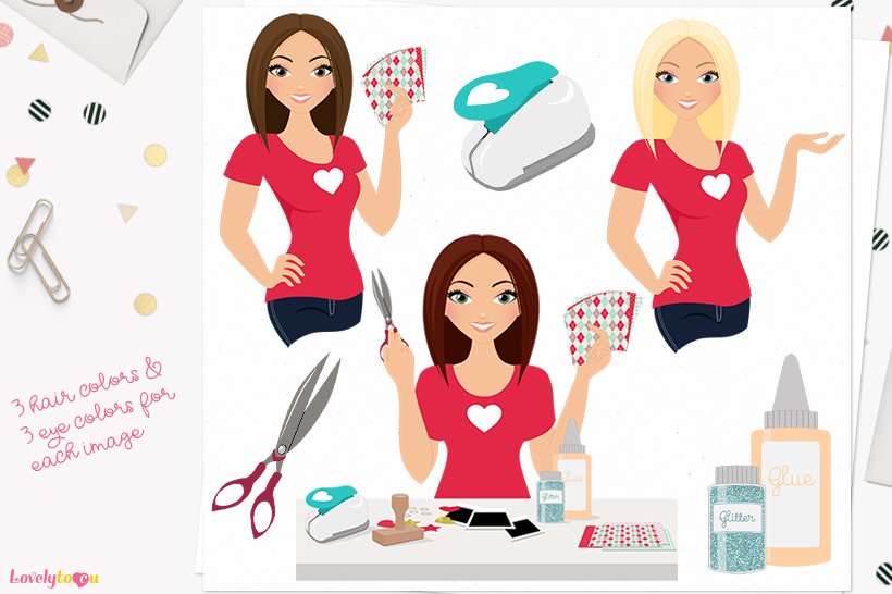 Crafter woman character clip art L569 Lisa (543459) | Characters ...