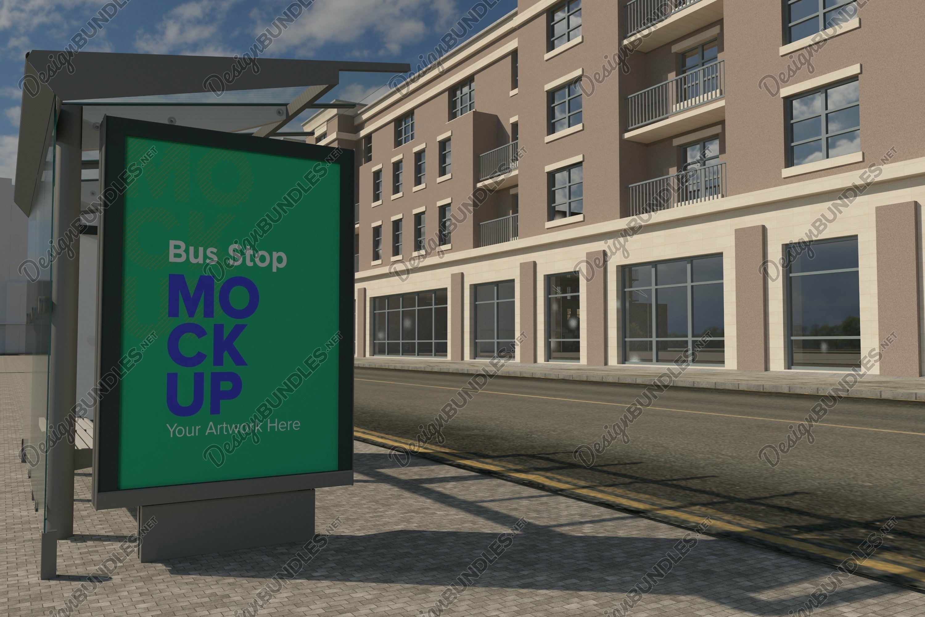 Bus Shelter Outdoor Advertising Sign Mockup (1846659) | Branding ...