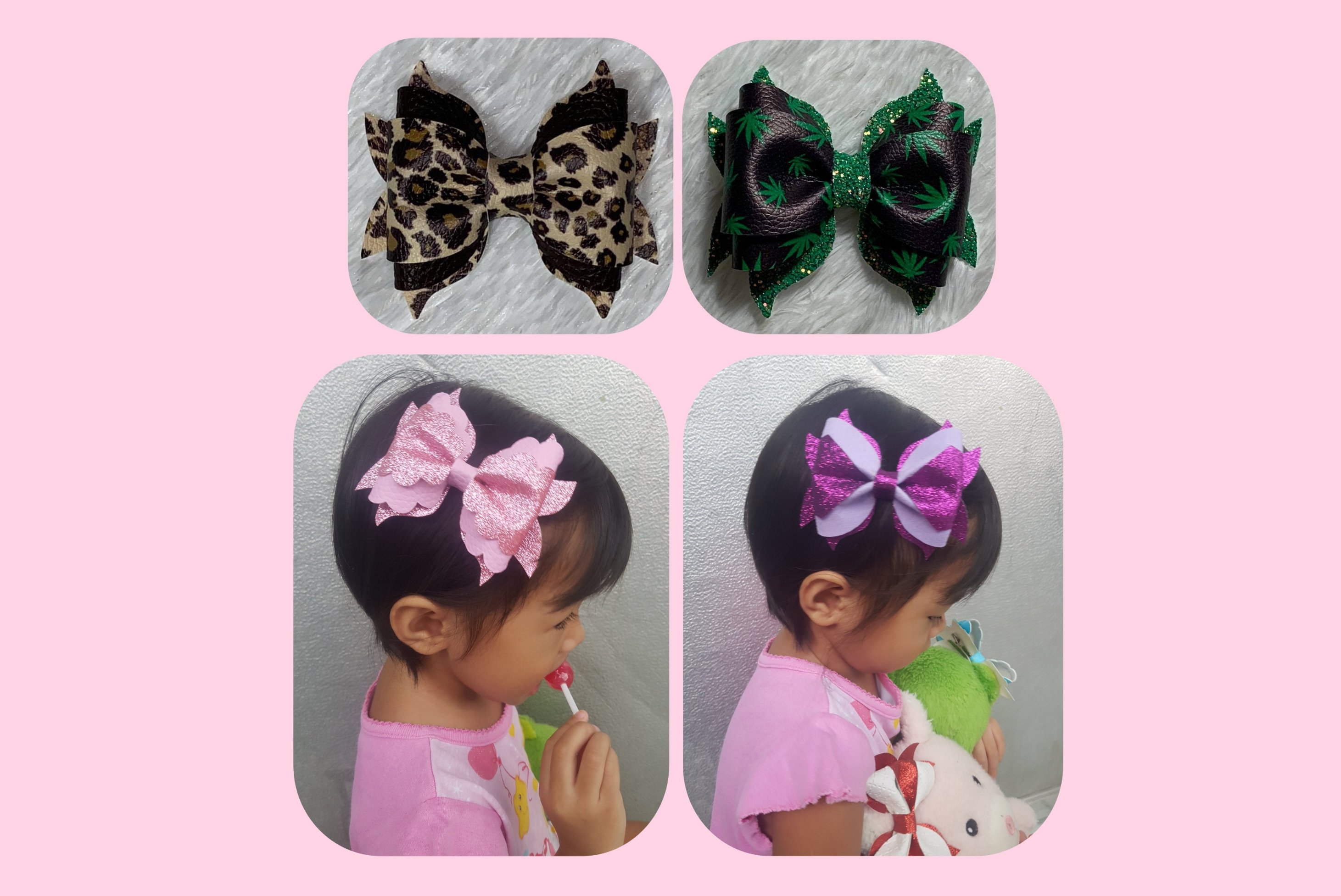 Pinch 01 - Four 4 Style & 2 Sizes Hair Bow Template Bundle (732853 ...