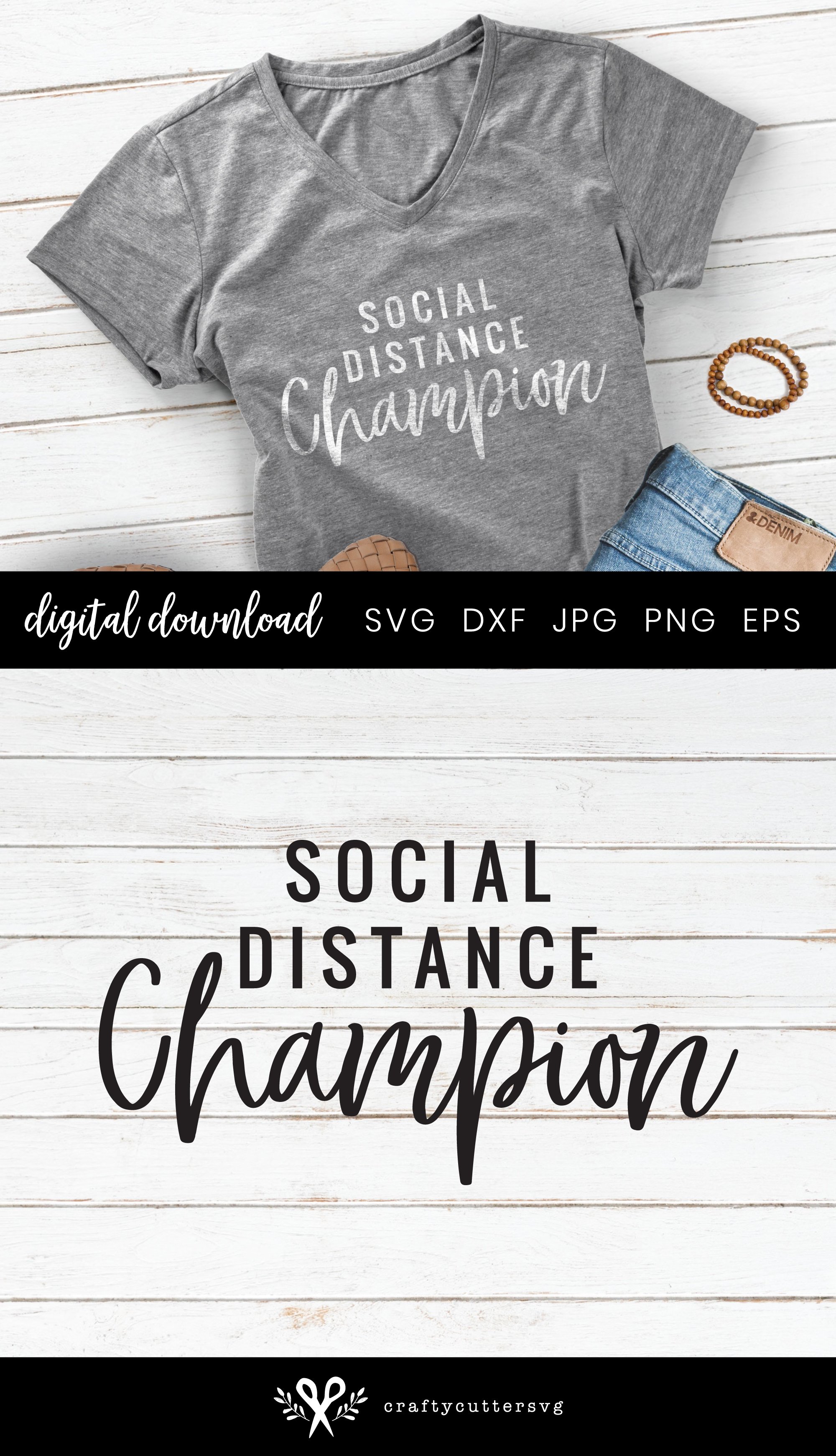 Social Distance Champion Svg, Self Isolation Cut File Cricut (538796 ...
