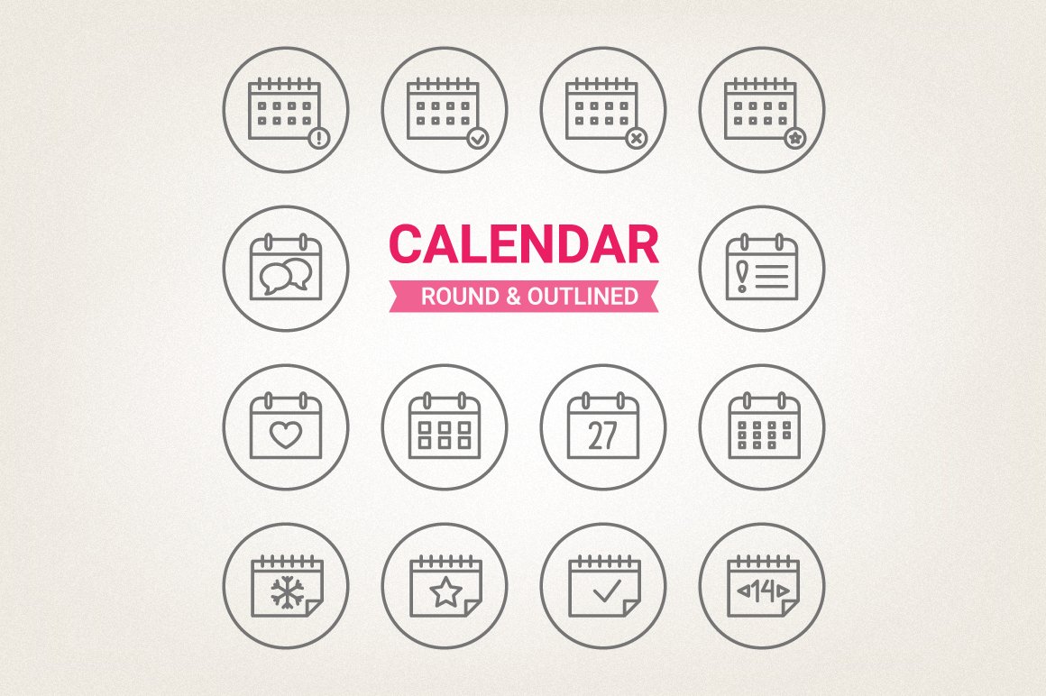 Circle Calendar Icons (248670) | Icons | Design Bundles