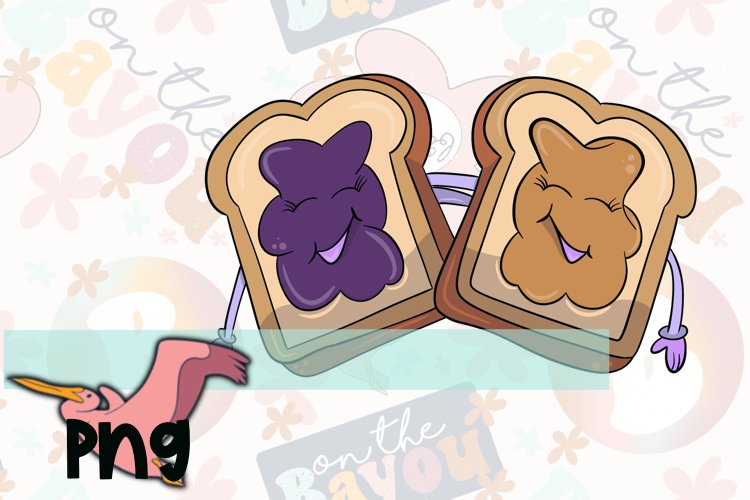 Peanut butter jelly cartoon for sublimation and stickers (1838460 ...