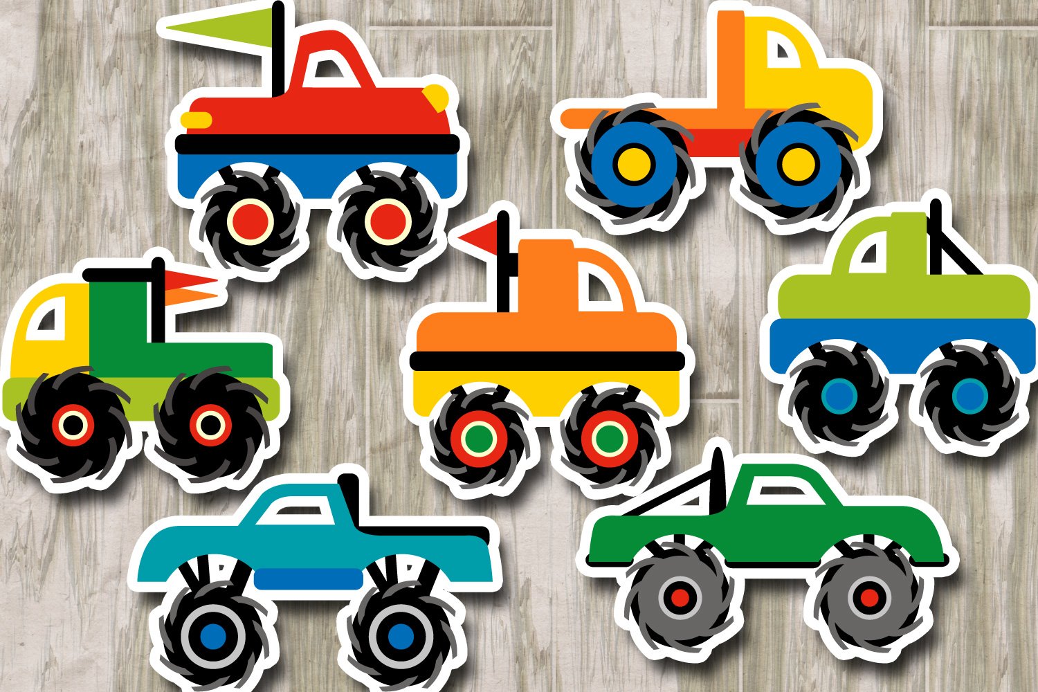 Monster truck clip art graphic illustration (88789) | Illustrations ...