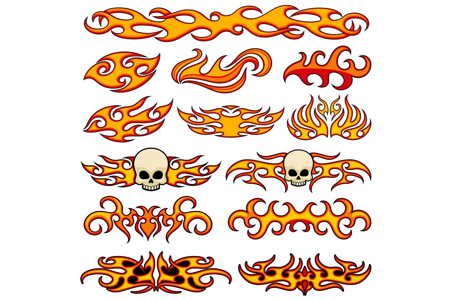 Vehicle car and bike color vinyl decals isolated vector set (866605 ...