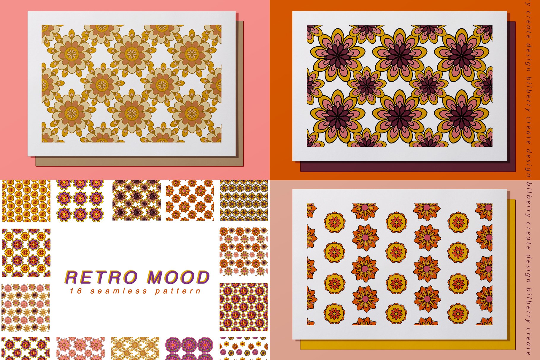 Retro Mood pattern set (729206) | Patterns | Design Bundles