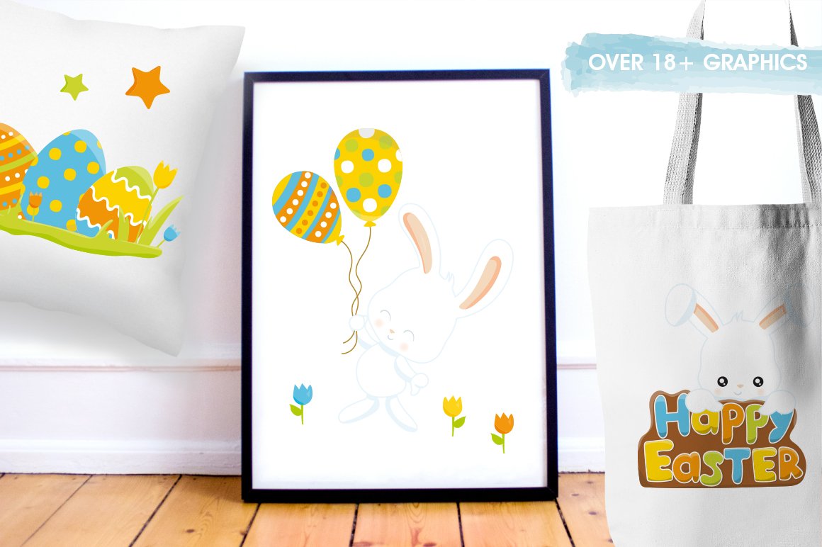 Easter Bunny graphics and illustrations, vector
