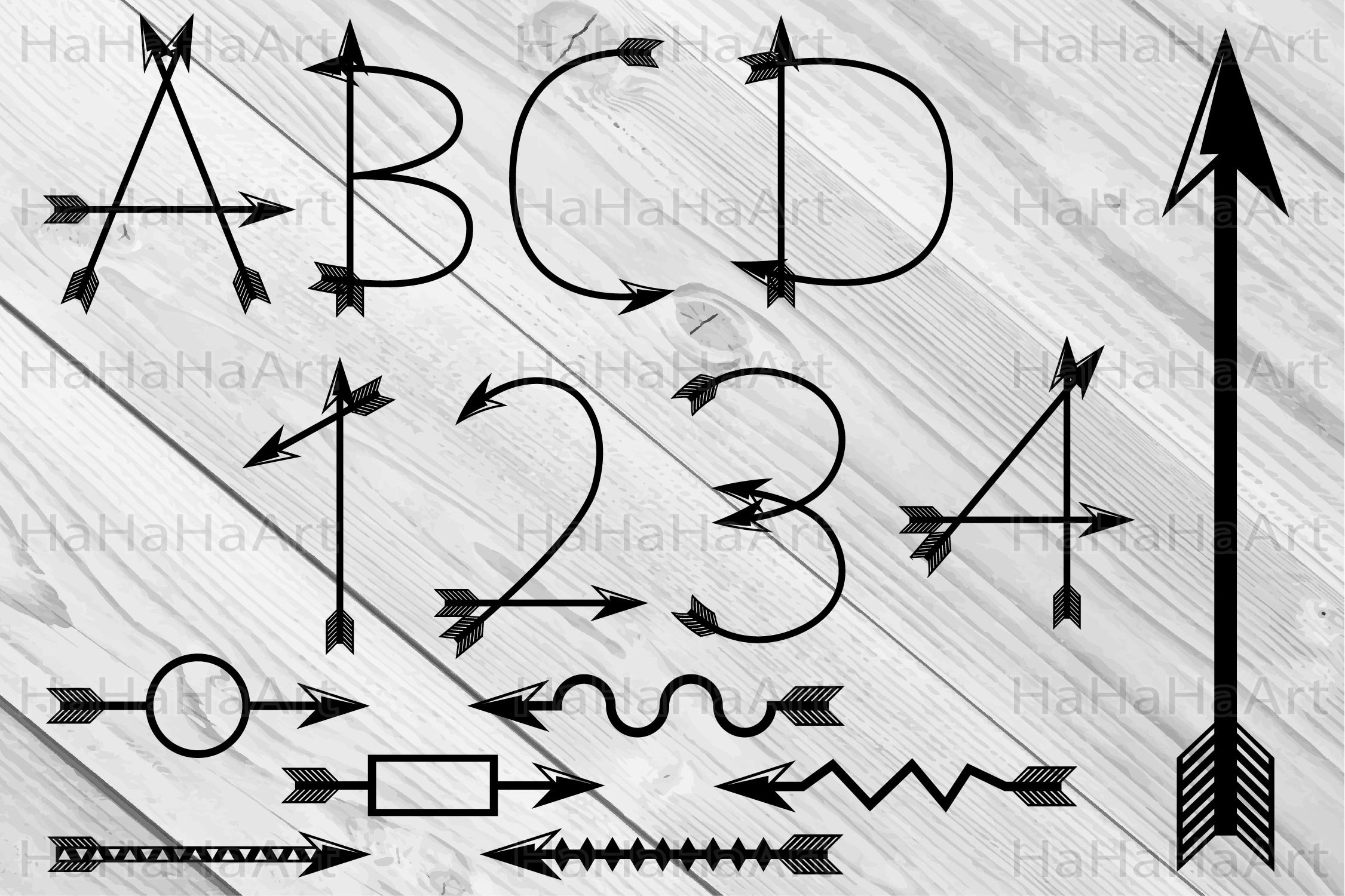 Arrow alphabet V2 - Clipart / Cutting Files - 27c (127875 ...