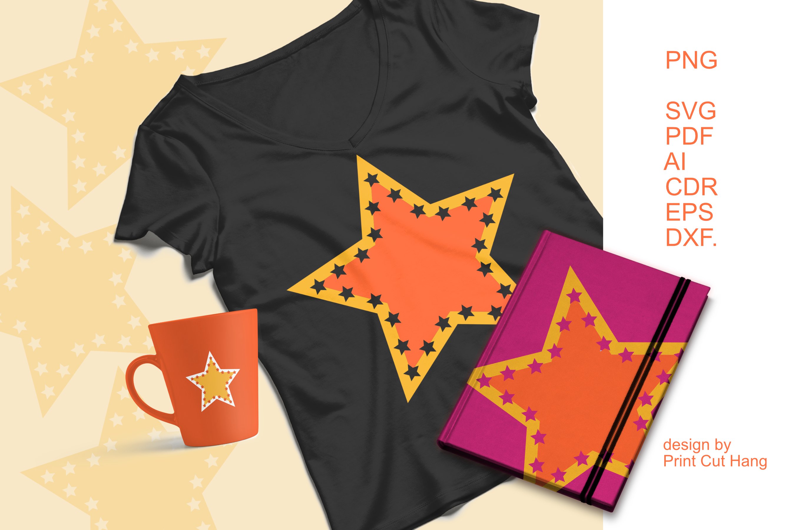 Cuttable Star Clipart SVG PDF AI DXF for Crafts and Prints (656598 ...