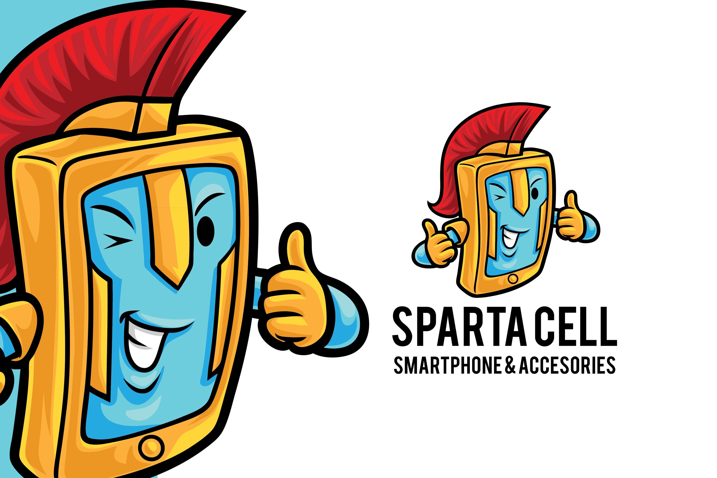 Smartphone Cellular Mascot Logo Template (881165) | Logos | Design Bundles