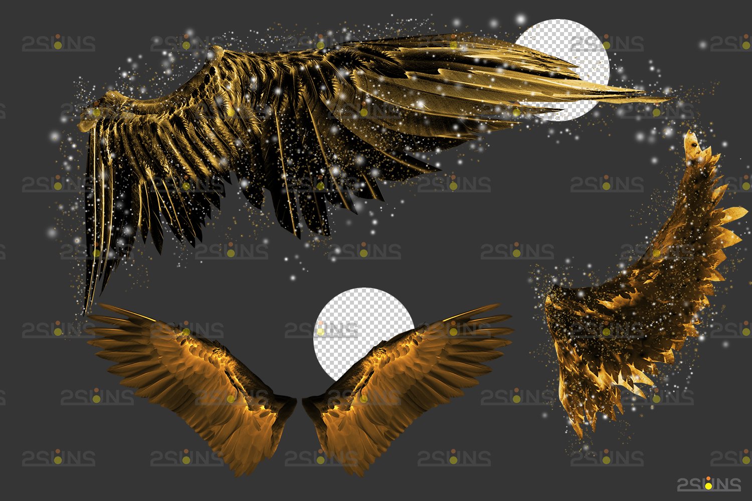 Golden Angel Wing overlay & Photoshop overlay (1132971) | Actions ...