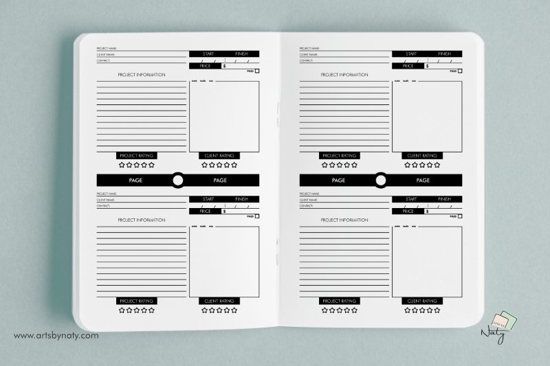 Projects and clients printable notebook for entrepreneurs (648203 ...
