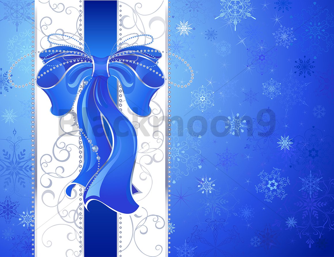 Blue Bow on a Blue Background (34306) | Illustrations | Design Bundles