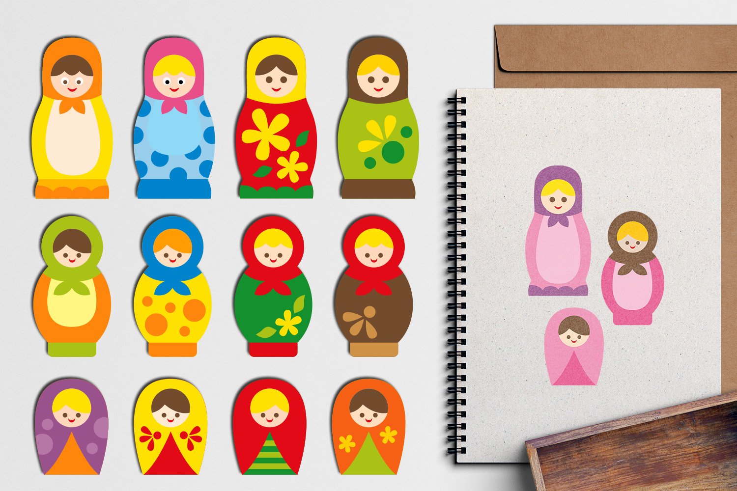 Matryoshka Russian nesting dolls design graphics (83286 ...